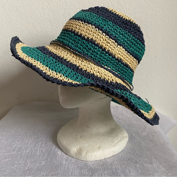 Lucky Brand | Accessories | Lucky Brand Bucket Hat Navyteal Striped ...